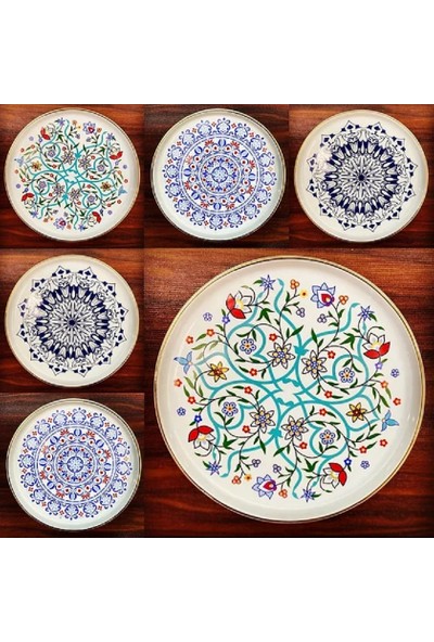 Alyhome Shop Otantik Mıx Pasta ve Kahvaltı Tabağı 6 Lı Set