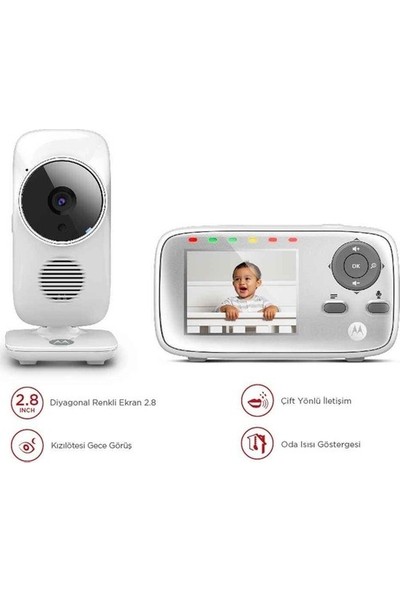 Motorola MBP483 Dijital Zoom Iki Yönlü Ses ve Oda Sıcaklığı Göstergeli 2.8 Inç Motorola MBP483 Dijital Zoom Iki Yönlü Ses ve Oda Sıcaklığı Göstergeli 2.8 Inç