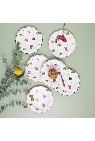 Karaca Kedili 6 Parça Pasta Takımı 20 cm