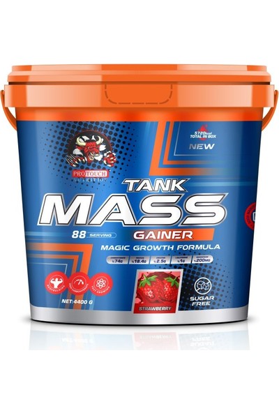 Protouch The Tank Mass Gainer Karbonhidrat Tozu 4400 gr Çilek Aromalı Protouch The Tank Mass Gainer Karbonhidrat Tozu 4400 gr Çilek Aromalı