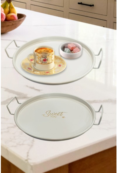 Çarşıdayız Swet Home Baskılı 24 cm Krem Kahvaltı Tepsi Kahve Sunum Tepsisi Çarşıdayız Swet Home Baskılı 24 cm Krem Kahvaltı Tepsi Kahve Sunum Tepsisi