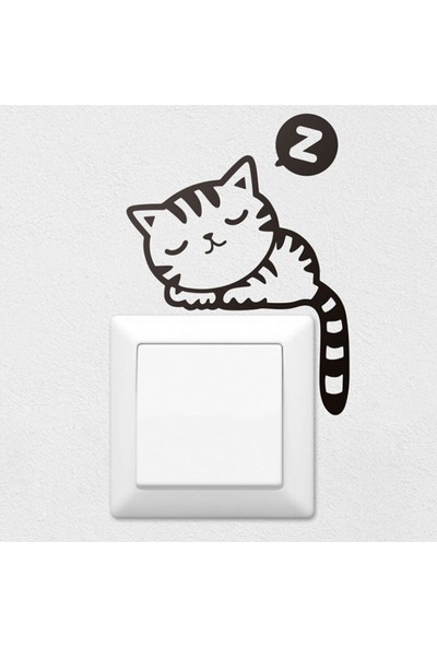 Armut Reklam Anahtar Piriz Üzeri Kedi Sticker Dekoru