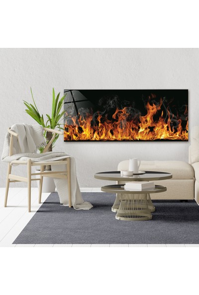 Decorita Cam Tablo Şömine Alevi 50 x 12 cm