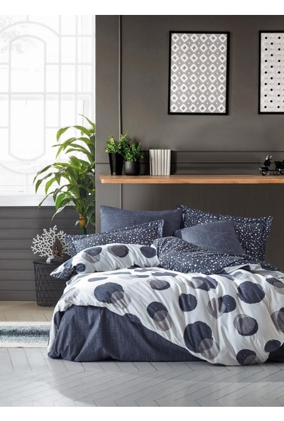 Cotton Box Modern Çift Kişilik Nevresim Takımı Orva Indigo