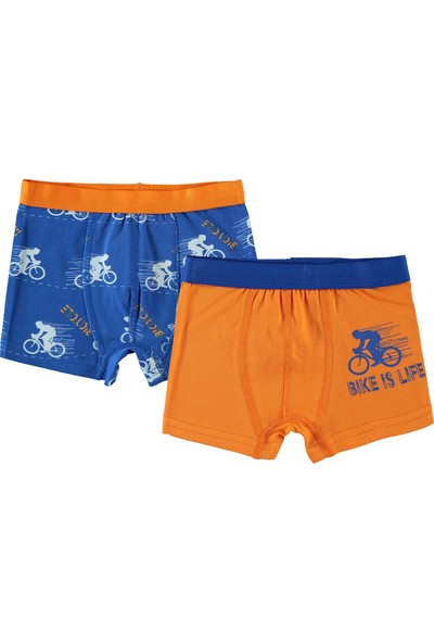 Civil Boys Erkek Çocuk 2'li Boxer Set 2-10 Yaş Turuncu