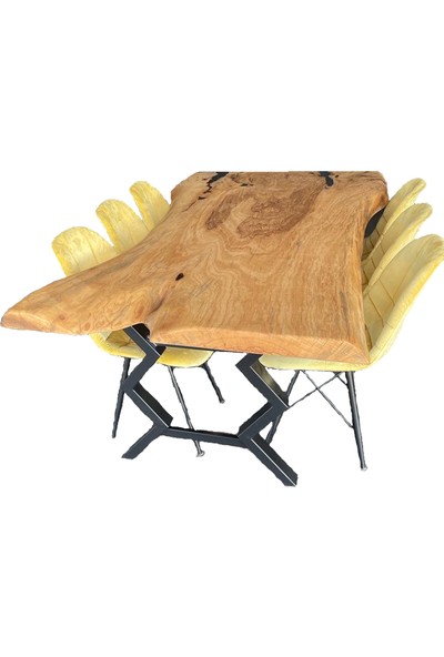 Meksa Wood Dişbudak Epoksi Reçine Yemek Masası 200X100