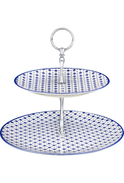 Madame Coco Rêve Bleu Délicat 2 Katlı Kek Standı - Mavi - 19-25 cm