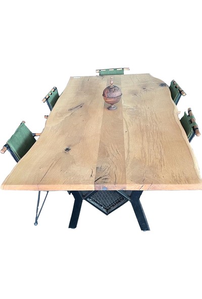 Meksa Wood Doğal Meşe Yemek Masası 209X110