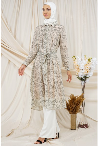 Markosin Kadın Desenli Düğmeli Tunik AT8007