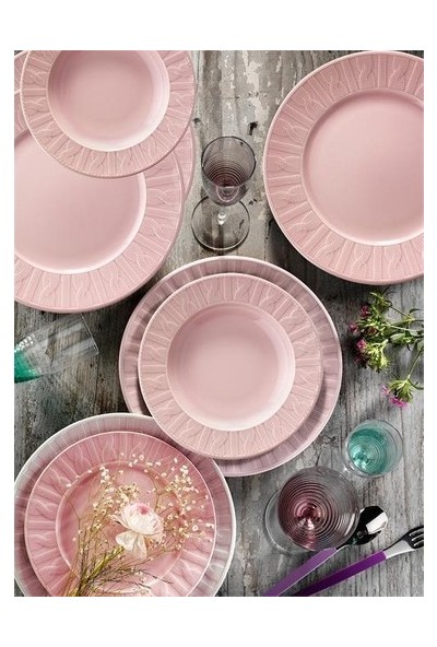 Kütahya Porselen Selanik Pembe Tatlı Tabağı