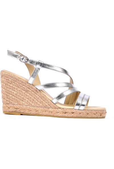 Su Espadril Jeanne Kadın Gümüş Dolgu Topuk Espadril