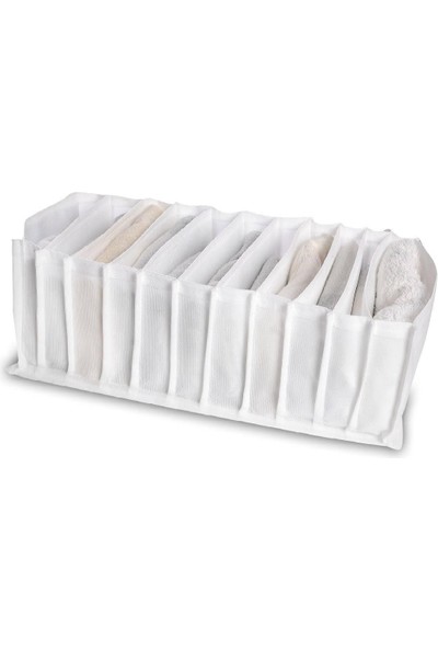 Serstil 11 Gözlü Çekmece Içi Beyaz Düzenleyici Organizer - Small 11 x 41 x 12 cm