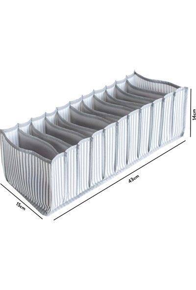 Serstil 11 Gözlü Çekmece Içi Antrasit Çizgili Düzenleyici Organizer - Medium 15 x 43 x 14 cm Serstil 11 Gözlü Çekmece Içi Antrasit Çizgili Düzenleyici Organizer - Medium 15 x 43 x 14 cm