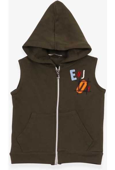 Breeze Erkek Çocuk Yelek Nakışlı Haki Yeşil Modi (3-8 Yaş)