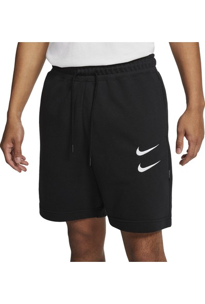 Nike Sportswear Swoosh French Terry Erkek Şort - Siyah CJ4882-010