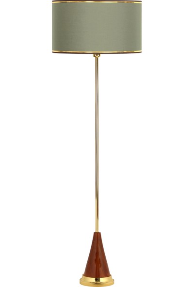 Vinner Nancy Ahşap Ayaklı Gold Metal Lambader Gold Şeritli Haki Vinner Nancy Ahşap Ayaklı Gold Metal Lambader Gold Şeritli Haki