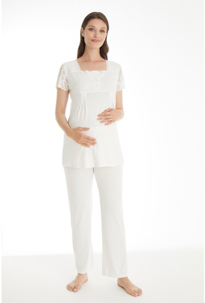 Kadın Düğmeli Kısa Kollu Lohusa Takımı Tampap 4110 Kadın Düğmeli Kısa Kollu Lohusa Takımı Tampap 4110