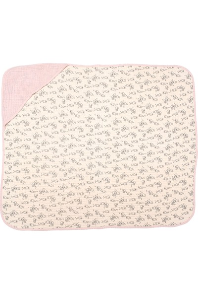 Mollia 4 Kat Müslin Iç Yüzü Baskılı Pembe Kundaklı Havlu Mollia 4 Kat Müslin Iç Yüzü Baskılı Pembe Kundaklı Havlu