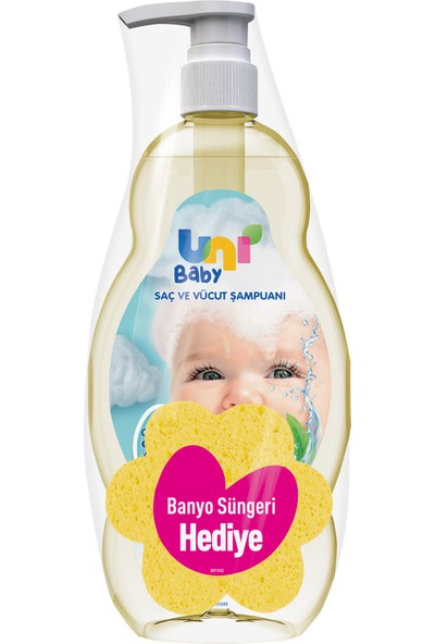 Uni Baby Şampuan 700 ml + Banyo Sünger Hediyeli Uni Baby Şampuan 700 ml + Banyo Sünger Hediyeli