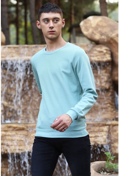 Su Yeşilı Bisiklet Yaka Sweat