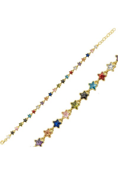 ​gümüş Gold Renkli Yıldız Bayan Bileklik