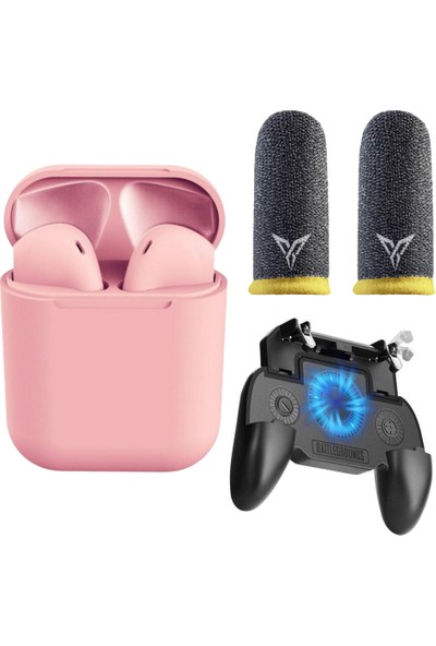 Pubg 3'lü Set 2000 Mah Powerbankli Soğutucu Konsol I12 Pembe Kablosuz Kulaklık Logolu Parmak Eldiven Pubg 3'lü Set 2000 Mah Powerbankli Soğutucu Konsol I12 Pembe Kablosuz Kulaklık Logolu Parmak Eldiven
