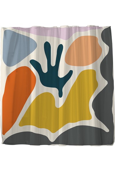 Yilegou 12 Kancalı Yıkanabilir Su Geçirmez Banyo Perdesi - Bej (Yurt Dışından)