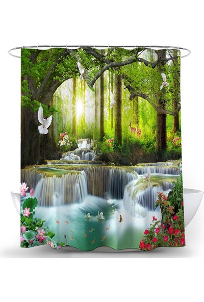 Yilegou 12 Kancalı Yıkanabilir Su Geçirmez Banyo Perdesi - Çok Renkli (Yurt Dışından) Yilegou 12 Kancalı Yıkanabilir Su Geçirmez Banyo Perdesi - Çok Renkli (Yurt Dışından)