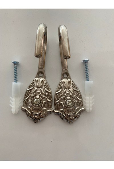 Tül Evi Fon Perde Bağlama Demiri Askı Aparatı Renso Perde Kancasi Taşlı Gümüş Tül Evi Fon Perde Bağlama Demiri Askı Aparatı Renso Perde Kancasi Taşlı Gümüş