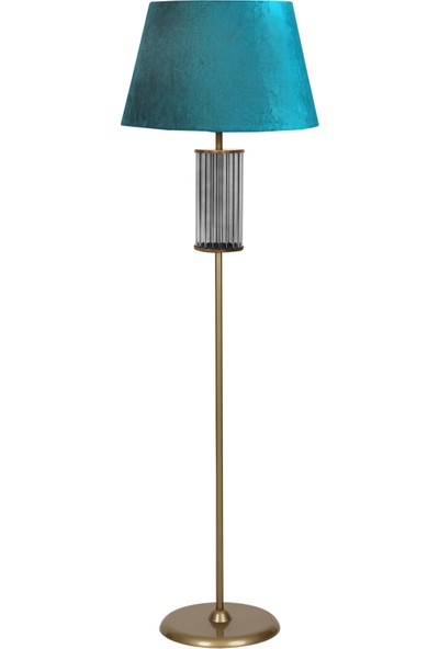 Vinner Nuuk Eskitme Ayaklı Modern Özel Tasarım Cam Lambader - Kadife Turkuaz Vinner Nuuk Eskitme Ayaklı Modern Özel Tasarım Cam Lambader - Kadife Turkuaz