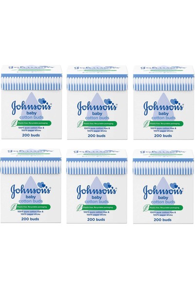 Johnsons Baby Kulak Temizleme Çubuğu 200 Lü 6 Adet Johnsons Baby Kulak Temizleme Çubuğu 200 Lü 6 Adet