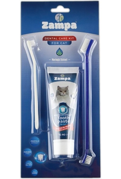 Zampa Kediler Için Diş Fırçalama Seti
