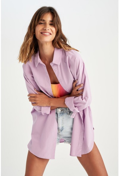 DeFacto Fall In Love Regular Fit Pamuklu Plaj Kıyafeti W8241AZ22SM DeFacto Fall In Love Regular Fit Pamuklu Plaj Kıyafeti W8241AZ22SM