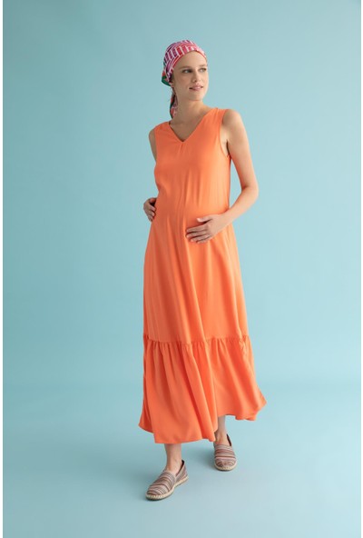 DeFacto Regular Fit Uzun Boy Hamile Elbise Y2989AZ22HS