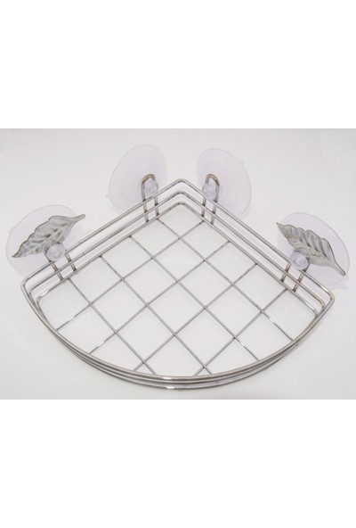 Azm Hırdavat Şampuanlık Vantuzlu Krom Şampuanlık Köşe Raf