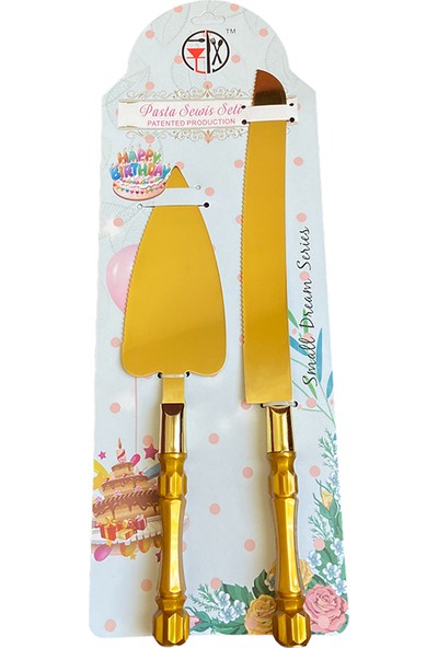 Sword Center Gold Renk Pasta Seti - Spatula Bıçak Sword Center Gold Renk Pasta Seti - Spatula Bıçak
