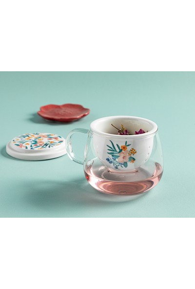 English Home Flower Spree Cam Demleme Bardağı 340 ml Renkli English Home Flower Spree Cam Demleme Bardağı 340 ml Renkli