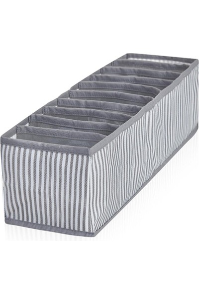 Prendi Home Gri Çizgili 10 Gözlü Çekmece Içi Organizer Prendi Home Gri Çizgili 10 Gözlü Çekmece Içi Organizer