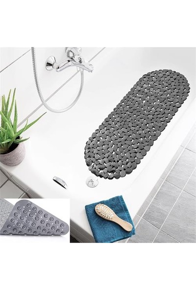 HGüneyli Homecare J.stone Design Gri 33 Vantuzlu Banyo Duş Kaydırmaz Paspas 716670