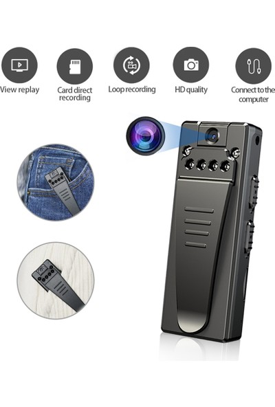 Hainan Shenda Z8 1080P Full Hd Giyilebilir Mini Kamera - Siyah (Yurt Dışından) Hainan Shenda Z8 1080P Full Hd Giyilebilir Mini Kamera - Siyah (Yurt Dışından)