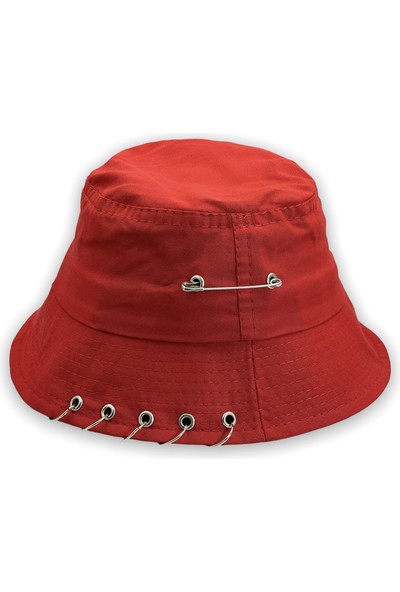 Moda Kızı Butik Unisex Siyah Çengelli Piercing Kova Bucket Şapka Moda Kızı Butik Unisex Siyah Çengelli Piercing Kova Bucket Şapka