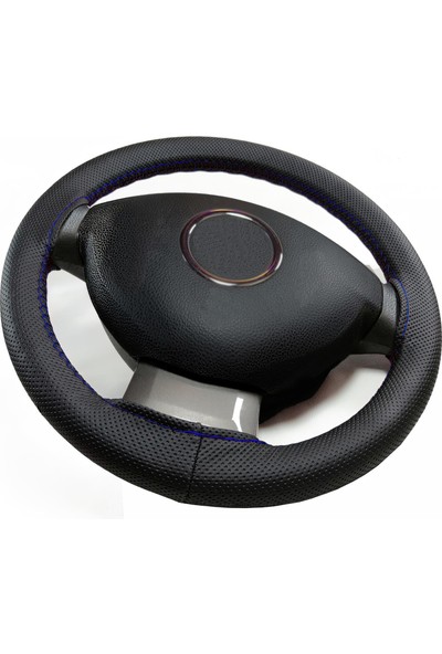 Wentt Noktalı Siyah Deri Mavi Dikiş Direksiyon Kılıfı