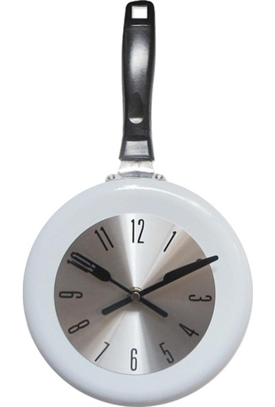 Beverly Mutfak Duvar Saati Kızartma Pan Ev Mutfak Temalı Dekor Süs Beyaz (Yurt Dışından)