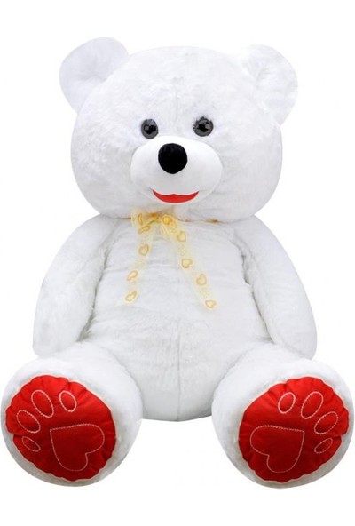 Aykü Alkan Salaş Ayı 119 cm Beyaz Pelüş Ayı Sevgiliye Hediye