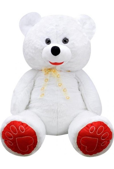 Aykü Alkan Salaş Ayı 106 cm Beyaz Pelüş Ayı Sevgiliye Hediye