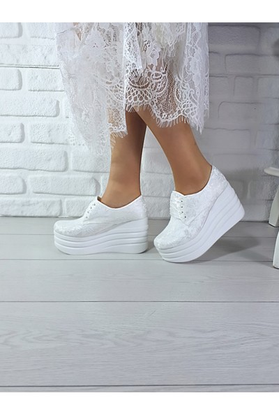 Modavien 18505 Dolgu Topuk Gelinlik Ayakkabısı