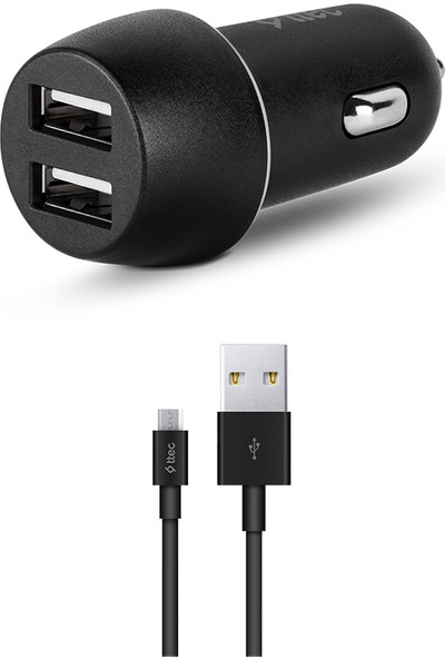 Ttec Smartcharger Duo 3.1A Araç Şarj Aleti Çift USB + Micro USB Kablo Ttec Smartcharger Duo 3.1A Araç Şarj Aleti Çift USB + Micro USB Kablo
