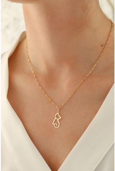 Milet Kuyumculuk 14 Ayar Altın Singapur Zincir Kedi Kolye Milet Kuyumculuk 14 Ayar Altın Singapur Zincir Kedi Kolye