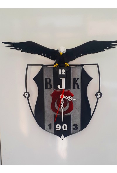 Orjinal Kara Kartal Beşiktaş Gerçek 3 Boyutlu Duvar Saati - Orta Boy Orjinal Kara Kartal Beşiktaş Gerçek 3 Boyutlu Duvar Saati - Orta Boy