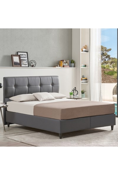 Yataş Bedding Lento Baza - Arges Başlık 2'li Set - Gri -150X200